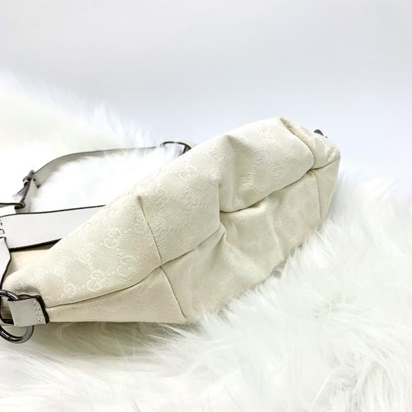 Gucci | Bags | Gucci Bag Shoulder Canvas Leather Gg White | Poshmark